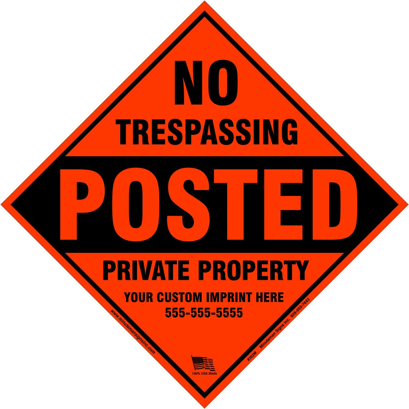 No Trespassing Posted Private Property Diamond ALUMINUM Sign – No ...