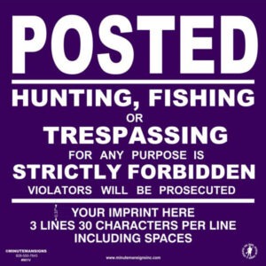 Purple – No Trespassing Signs