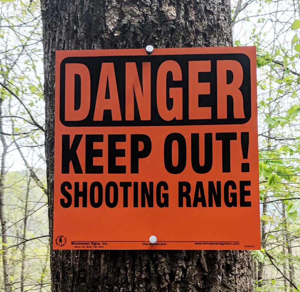 Danger Keep Out Shooting Range Orange ALUMINUM Sign – No Trespassing Signs