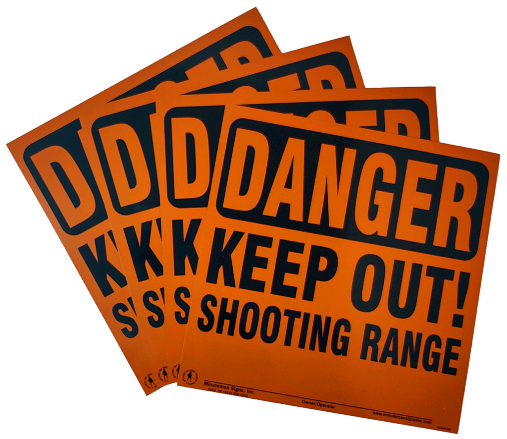 Danger Keep Out Shooting Range Orange ALUMINUM Sign – No Trespassing Signs