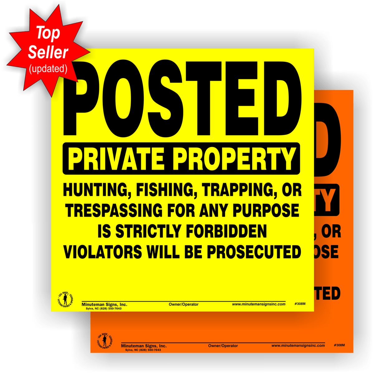 Posted Private Property Sign Semi-Rigid ALUMINUM – No Trespassing Signs