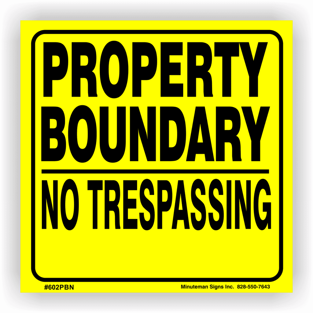 Square Boundary Marker Trespassing Posted Sign – No Trespassing Signs